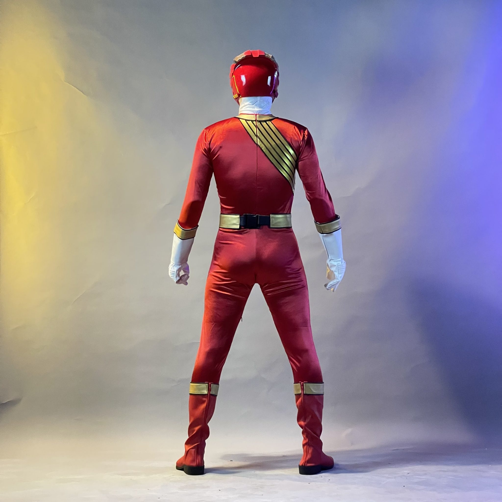 Gao Red / Wild Force Red Ranger Shiny Gold Cosplay Costume – Transform ...